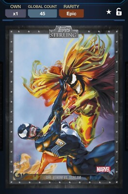 Topps Marvel Collect Sterling S2 She Venom Vs Scream Battles Silver ...