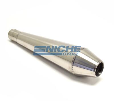 12" Stainless Steel Performance Motorcycle Muffler Reverse Cone Brushed ...