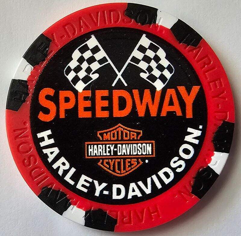 SPEEDWAY HARLEY-DAVIDSON Concord NC Full Color WIDE Red/Black Poker ...