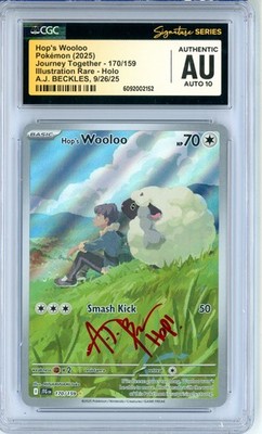CGC Auto 10 Signed AJ Beckles Hop's Wooloo 170/159 Sv09 Journey ...