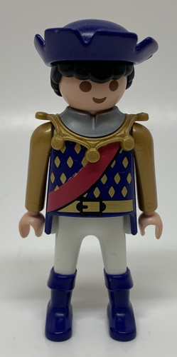 PLAYMOBIL Geobra 1993 Blue & Gold Royal Boy Figure w/Hat & Collar | eBay