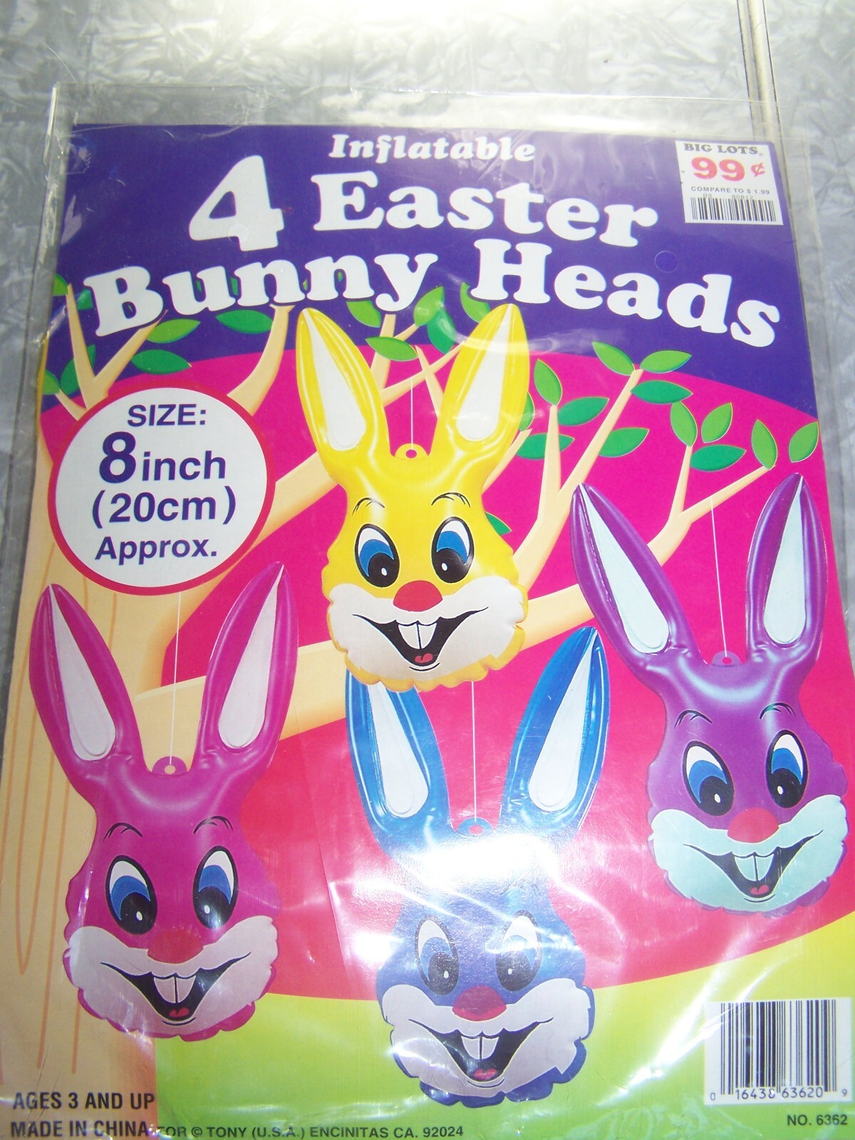 NEW Vintage 90’s Easter Inflatable Blow Up Bunny Heads Decoration Party ...