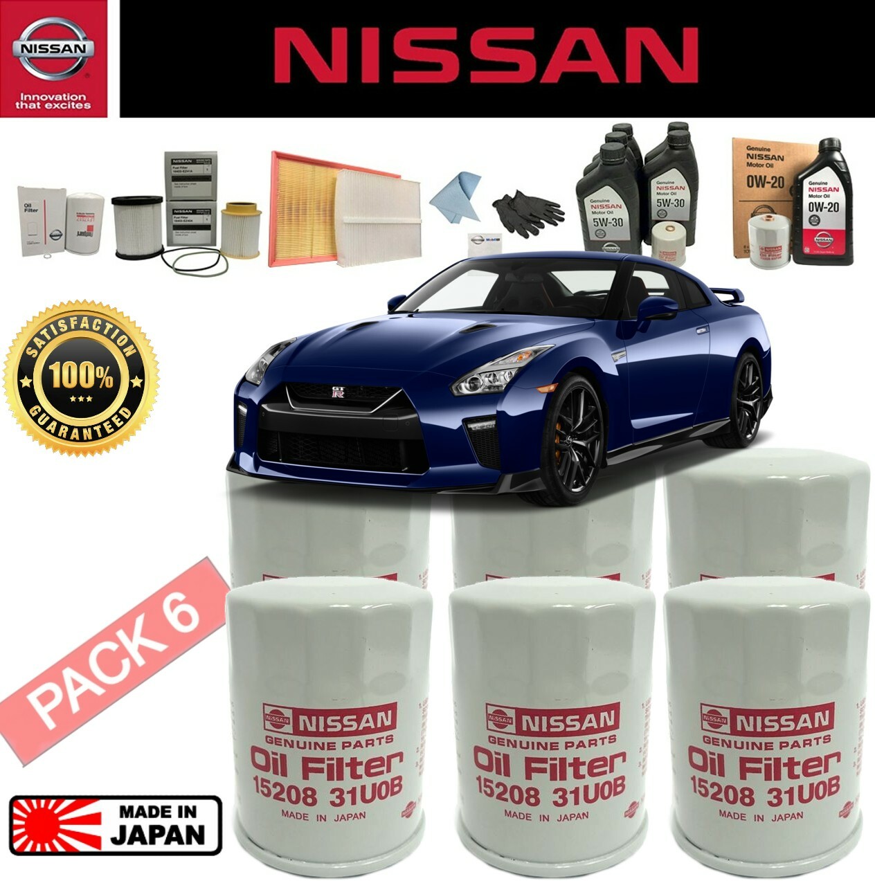 6 2009-2020 Nissan GT-R Oil Filter Genuine OEM 15208-31U0B Gaskets ...