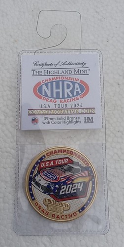 The Highland Mint NHRA Championship Drag Racing U.S.A. Tour 2024 Coin ...
