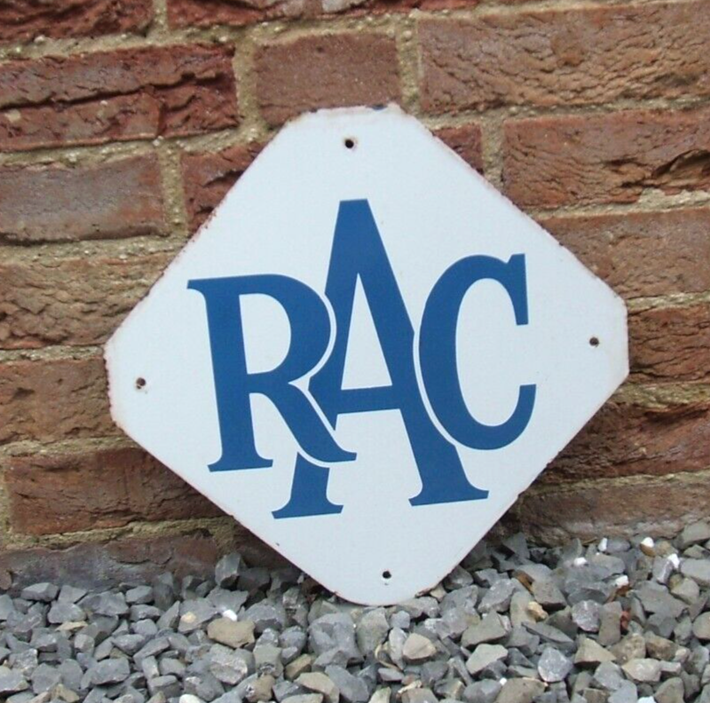 Enamel Sign RAC Original Vintage Garage Motoring Automobilia 1950's ...