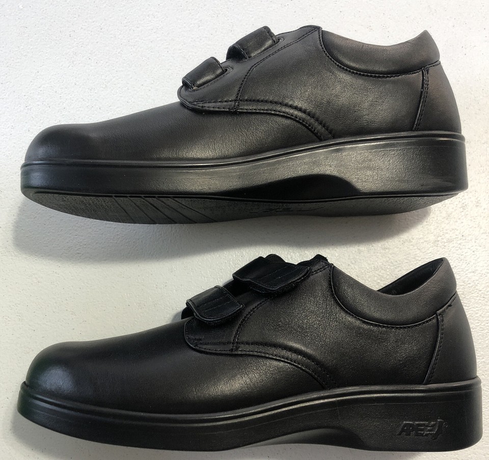Apex Ambulator Orthopedic Diabetic Mens Black 2 Strap Shoes Sizes 7 M ...