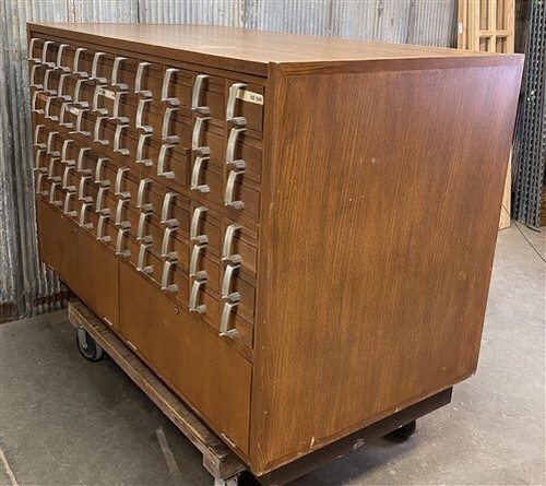 120 Drawer Card Catalog Cabinet, Vintage Library Card File Cabinet ...