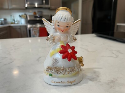 Vintage *Napco * December Angel Figurine * Poinsettia * A1372 * Japan ...