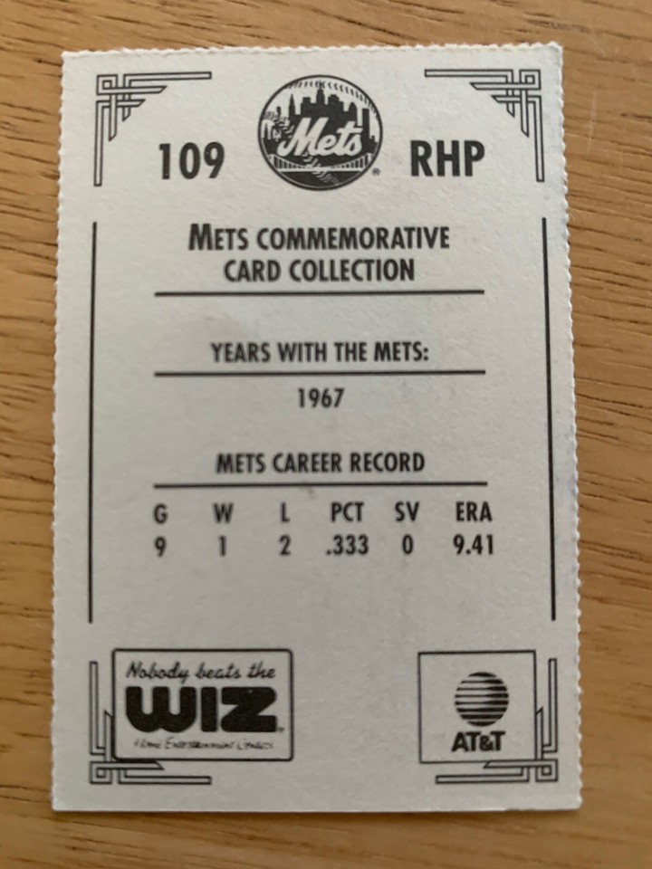 CHUCK ESTRADA SIGNED RARE 1991 NEW YORK NY METS WIZ SGA BASEBALL CARD ...