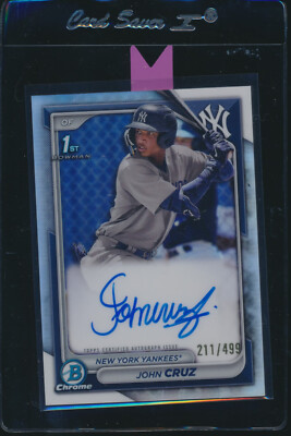 JOHN CRUZ AUTO 1st 2024 Bowman Chrome Prospects Autograph REFRACTOR/499 ...