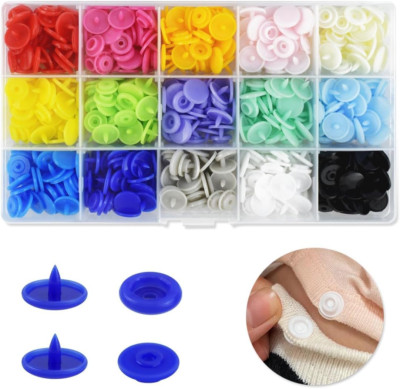 150 Sets Plastic Snaps Fasteners T5 Resin Snap Buttons Kit Plastic Snap ...