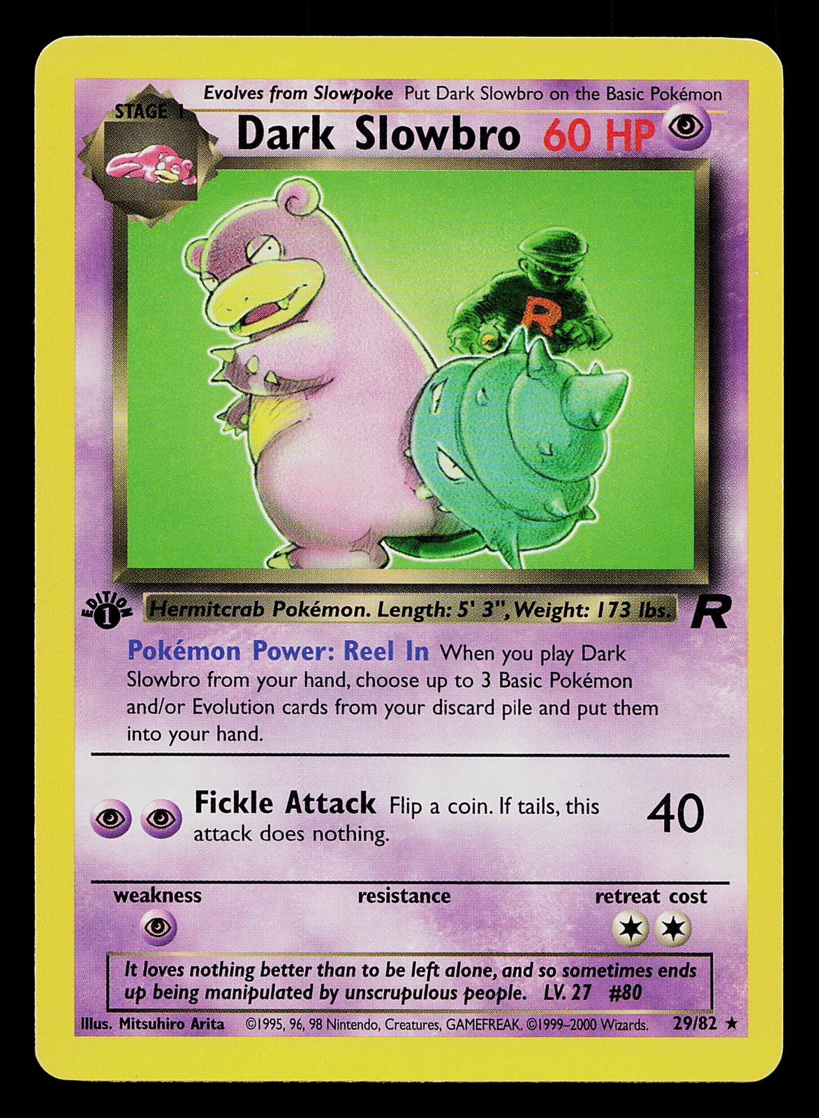 Pokemon Card - Dark Slowbro Team Rocket 1st Edition 29/82 Rare | eBay