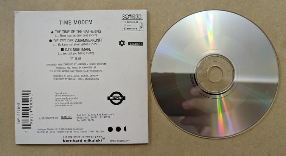 Time Modem- The Time Of The Gathering CDS- 3TRK SINGLE! ORIGINAL BOY ...