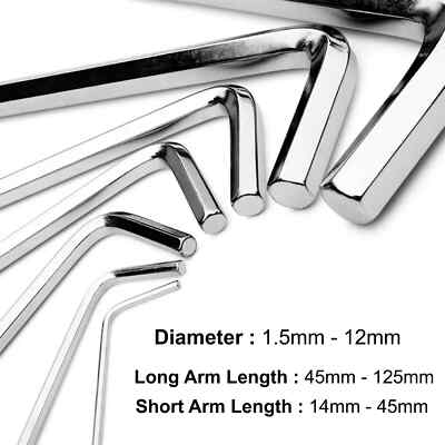 10PC Metric Hex Hexagon Allen Alan Key Wrench Set 1.5mm - 10mm With ...