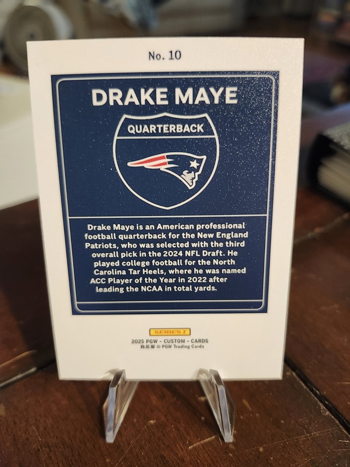 DRAKE MAYE 2025 CUSTOM FAN ART ROOKIE CARD. NEW ENGLAND PATRIOTS. | eBay