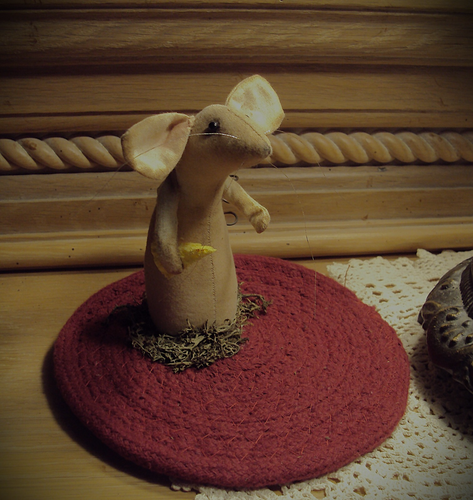 primitive farmhouse folk art country house mouse doll mice handmade ...