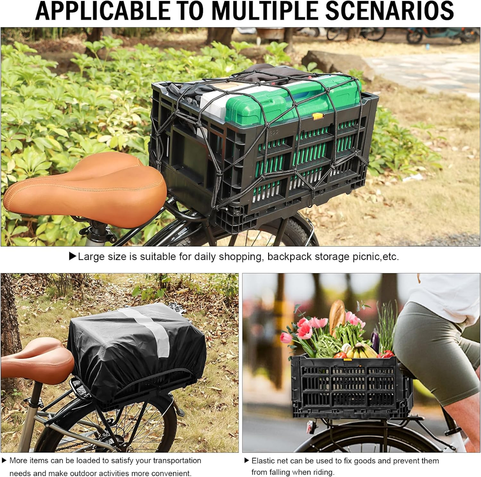 Axiniu Bike Foldable Rear Basket, Rear Bicycle Cargo Rack, Ebike ...