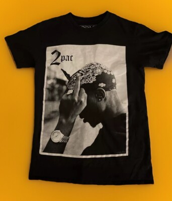 2pac Tupac Shakur Mike Miller Black Shirt Small S Middle Finger Flip ...