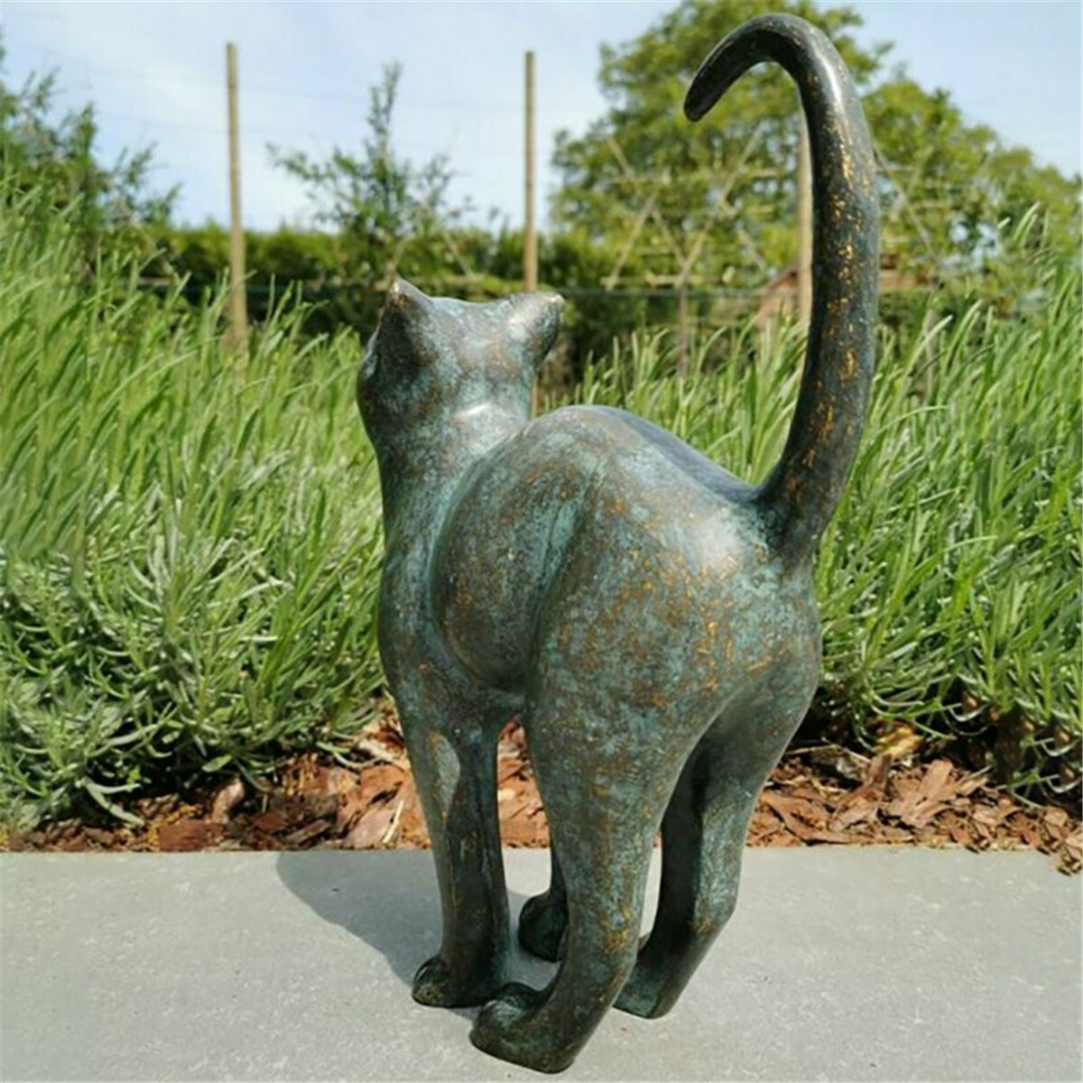 Beautiful Cat Statue Home Garden Decoration Ornament Outdoor Art Craft ...