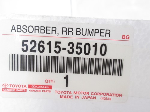 Genuine OEM Toyota 52615-35010 Rear Bumper Energy Absorber 2003-2005 ...