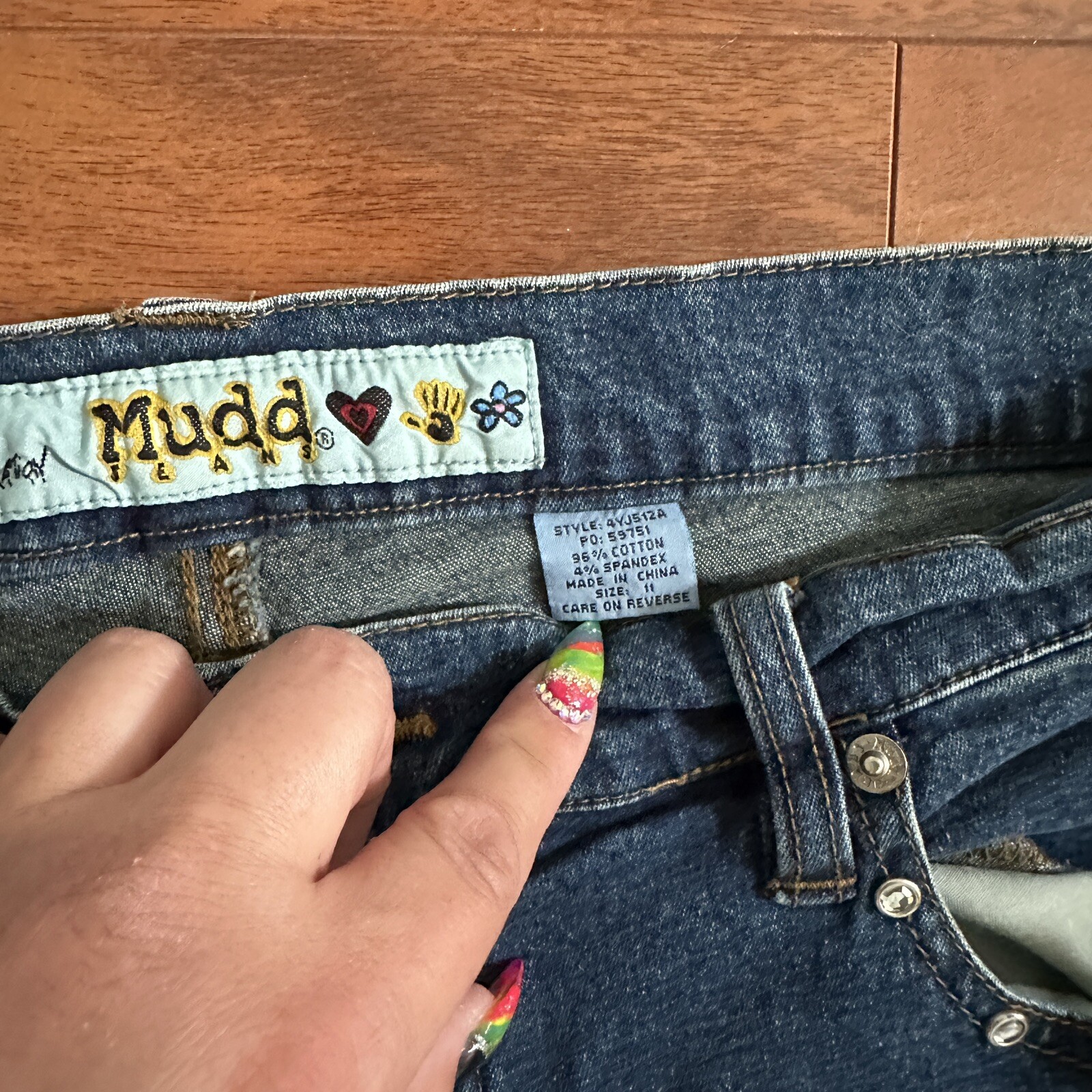 Y2k vintage 90’s Mudd Lizzie McGuire flare gem denim … - Gem