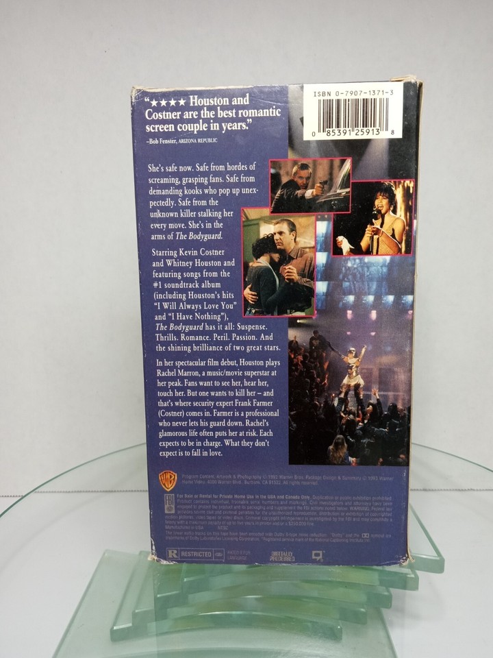 The Bodyguard VHS Tape Vintage Movie Kevin Costner Whitney Houston | eBay