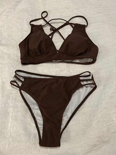 NEW Bikini Set Criss Cross Back 2 Pc Bathing Suit S | eBay