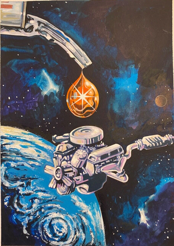 Car Motor in Space Mary Jane Lunde Milwaukee Newspaper Illustration ...