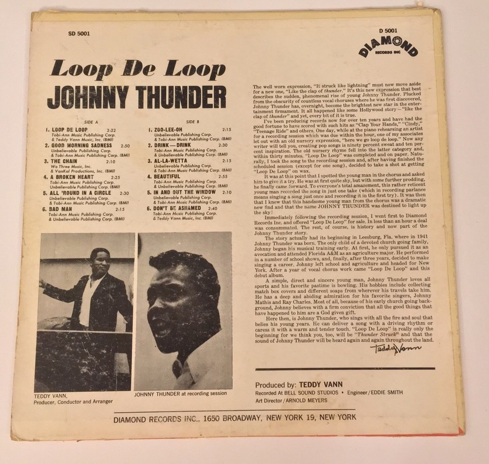 Johnny Thunder Loop De Loop 1963 original Stereo Diamond Records LP | eBay