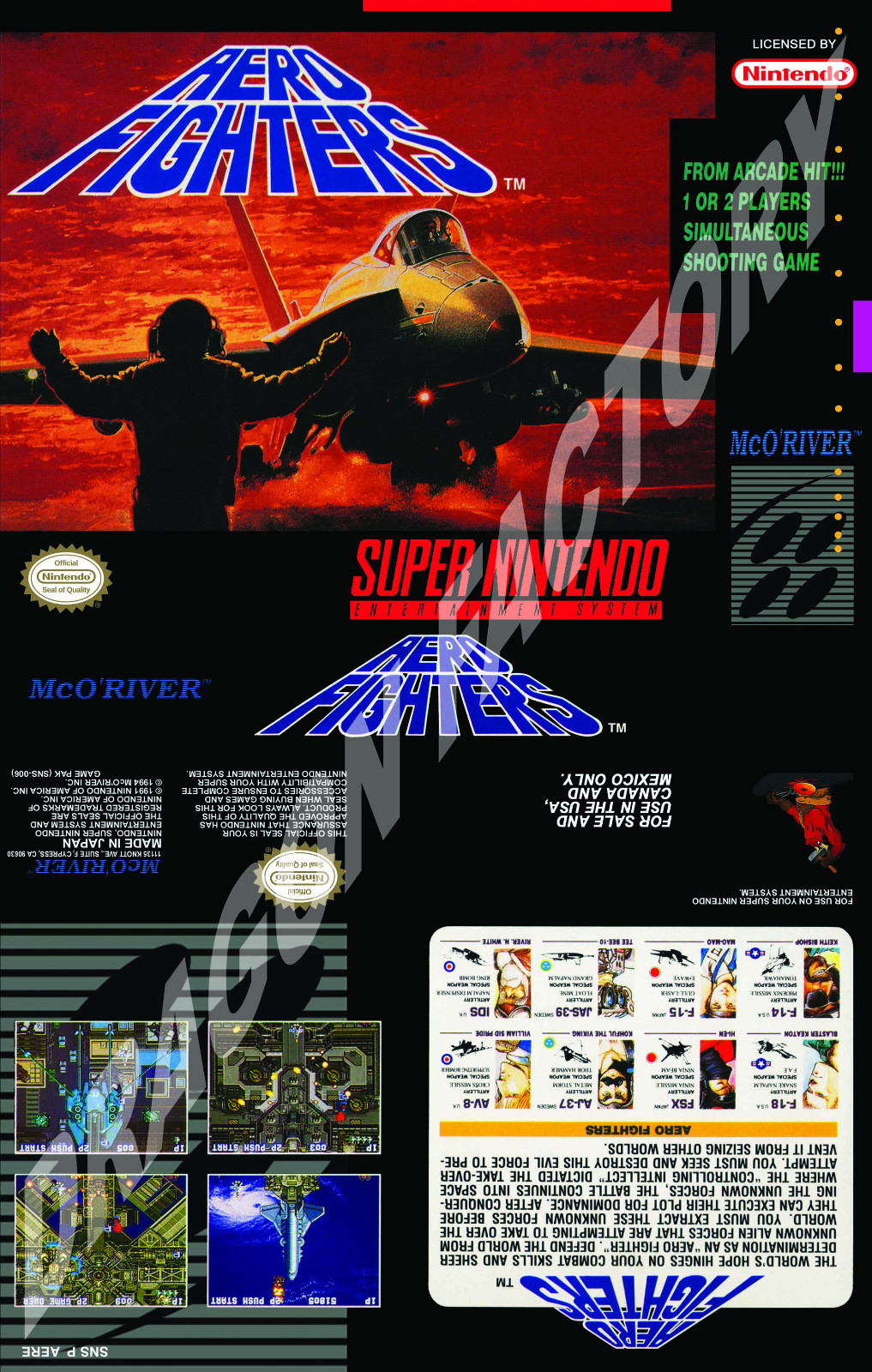 Aero Fighters Super Nintendo - Prix - Photo - Présentation