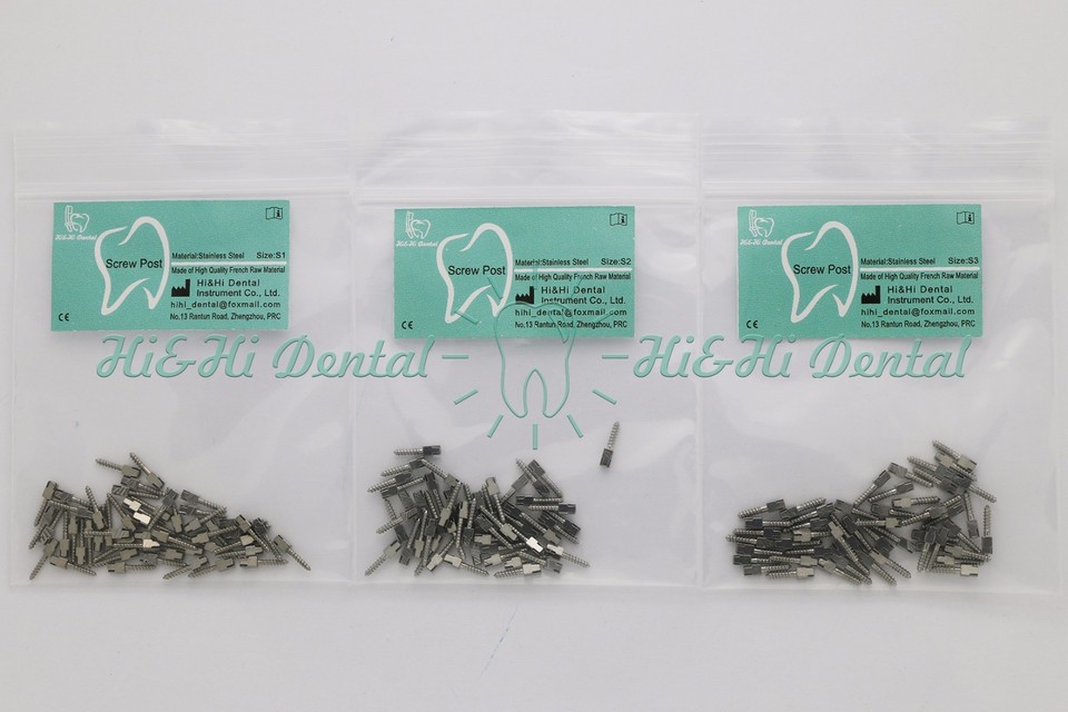 150Pcs Hi&Hi Dental #S1&S2&S3 Stainless Steel Dental Screw Post for Root Canal | eBay
