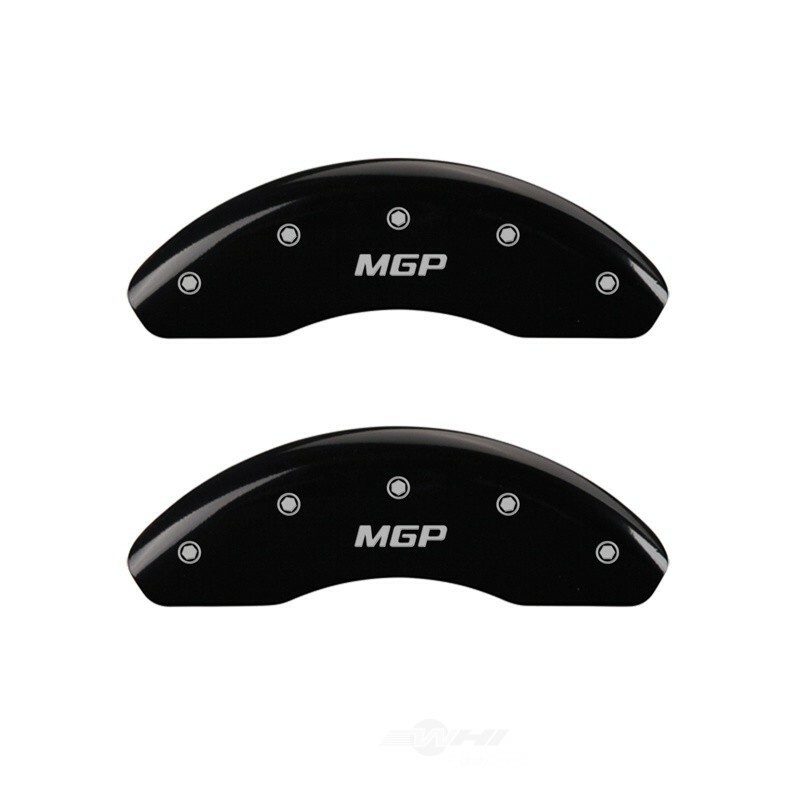 MGP Front set 2 Caliper Covers Engraved Front MGP Black finish silver ...