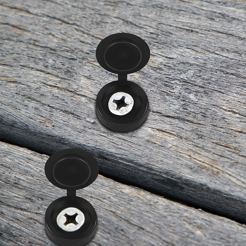 100 Pieces Hinged Screw Cover Caps Plastic Shutter Screw Caps Fold ...