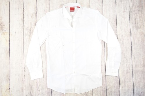 HUGO BOSS WHITE C-JASON 17 SLIM EASY IRON DRESS BUTTON FRONT SHIRT MENS ...