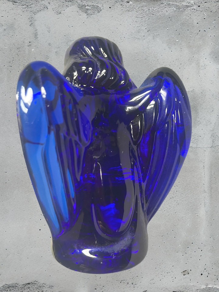 Cobalt Blue Glass Angel Figurine, Paperweight Praying Angel | eBay