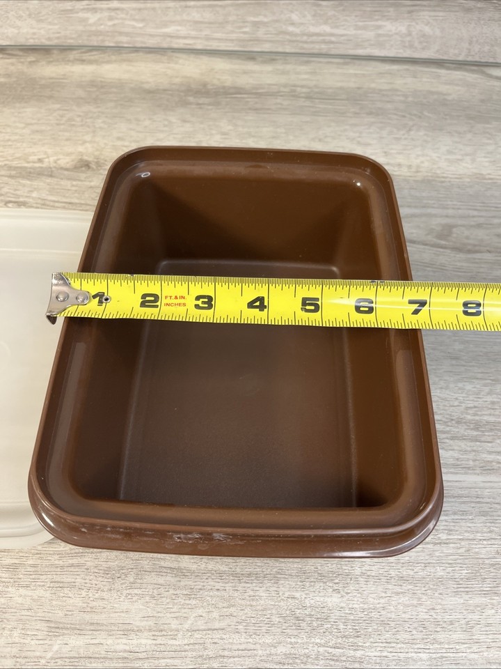 VINTAGE Tupperware #1254 Storage Container Brown With Clear Lid #1255 ...