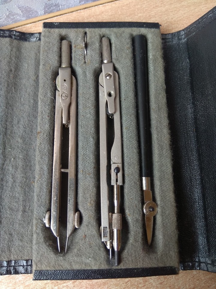 RARE Vintage antique DRAWING INSTRUMENTS SET Tools GOTOVALJNJA ussr ...