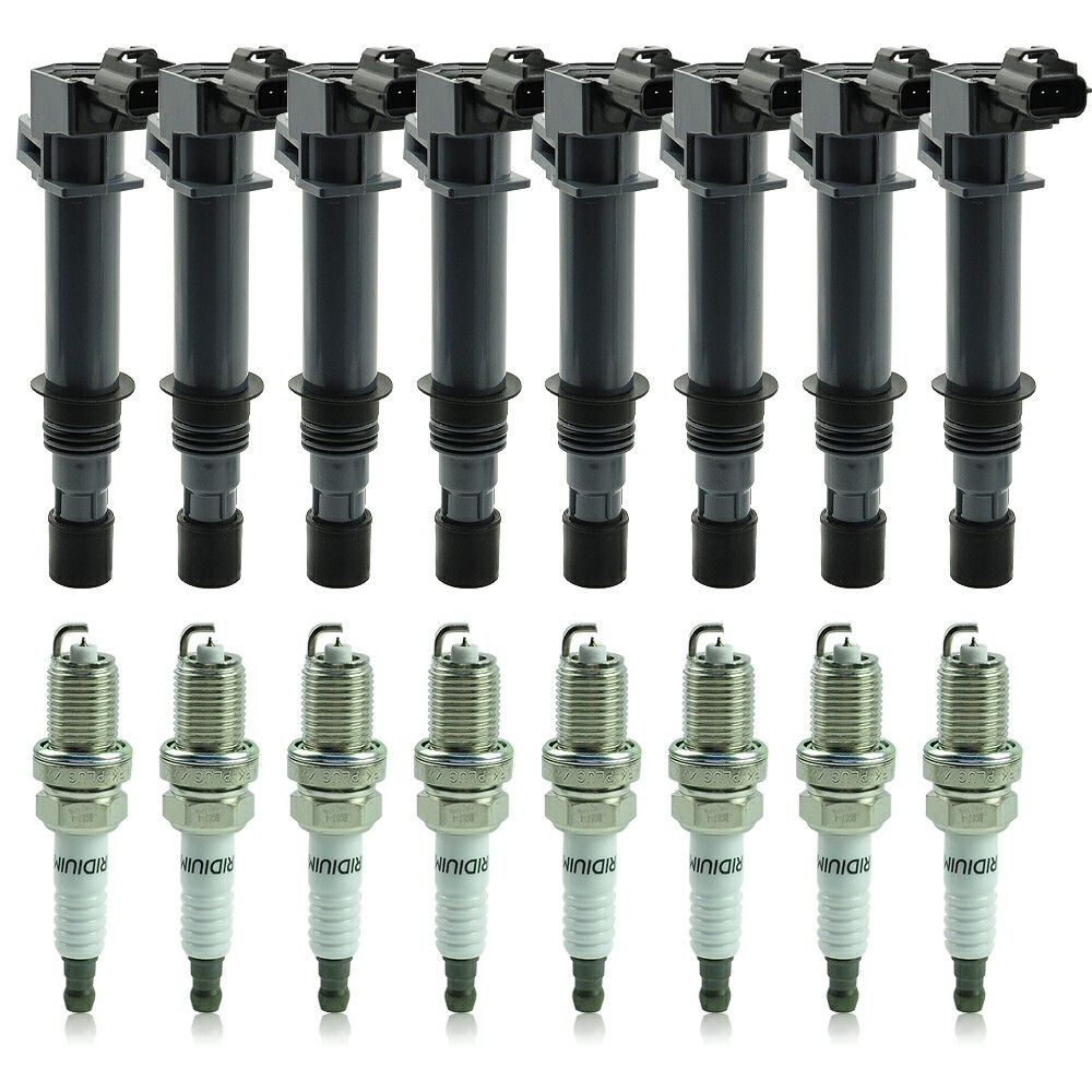 8 Ignition Coil & Iridium Spark Plug For Dodge Jeep Mitsubishi 4.7L ...