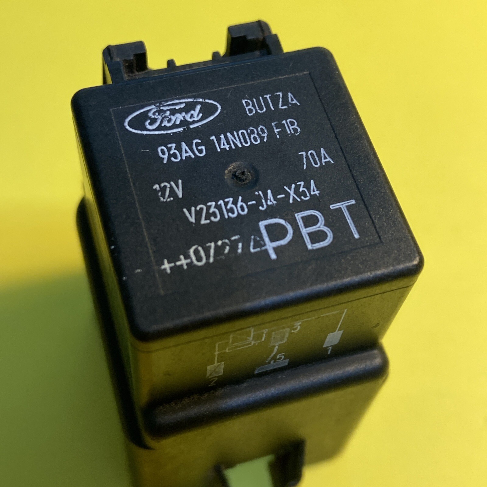 GENUINE FORD 4 PIN BUTZA 12V 70A RELAY BLACK 93AG 14N089 F1B / V23136 ...