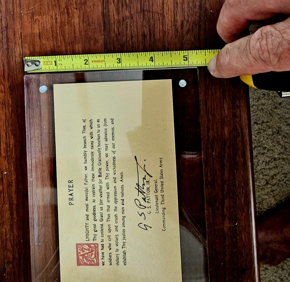 General George S Patton WWII Prayer Card- Collectors -Memorabilia COA ...