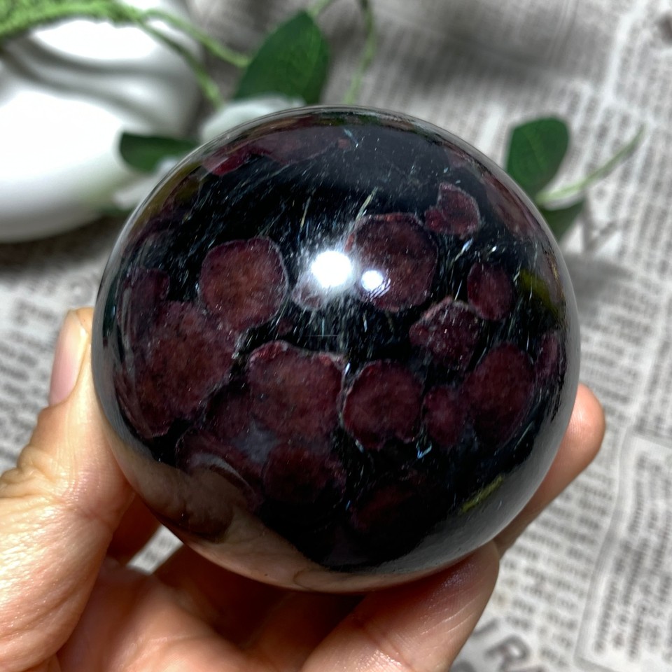 494G Natural Red Garnet sphere Quartz Crystal Ball Energy Healing | eBay UK