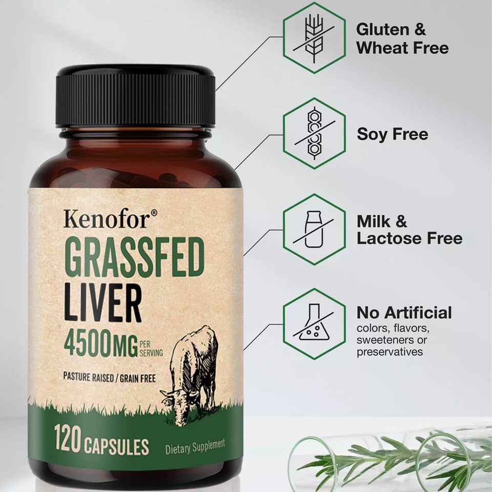 Grass Fed Liver Supplement 4500MG 120 Caps - Immune Support, Beef Liver ...