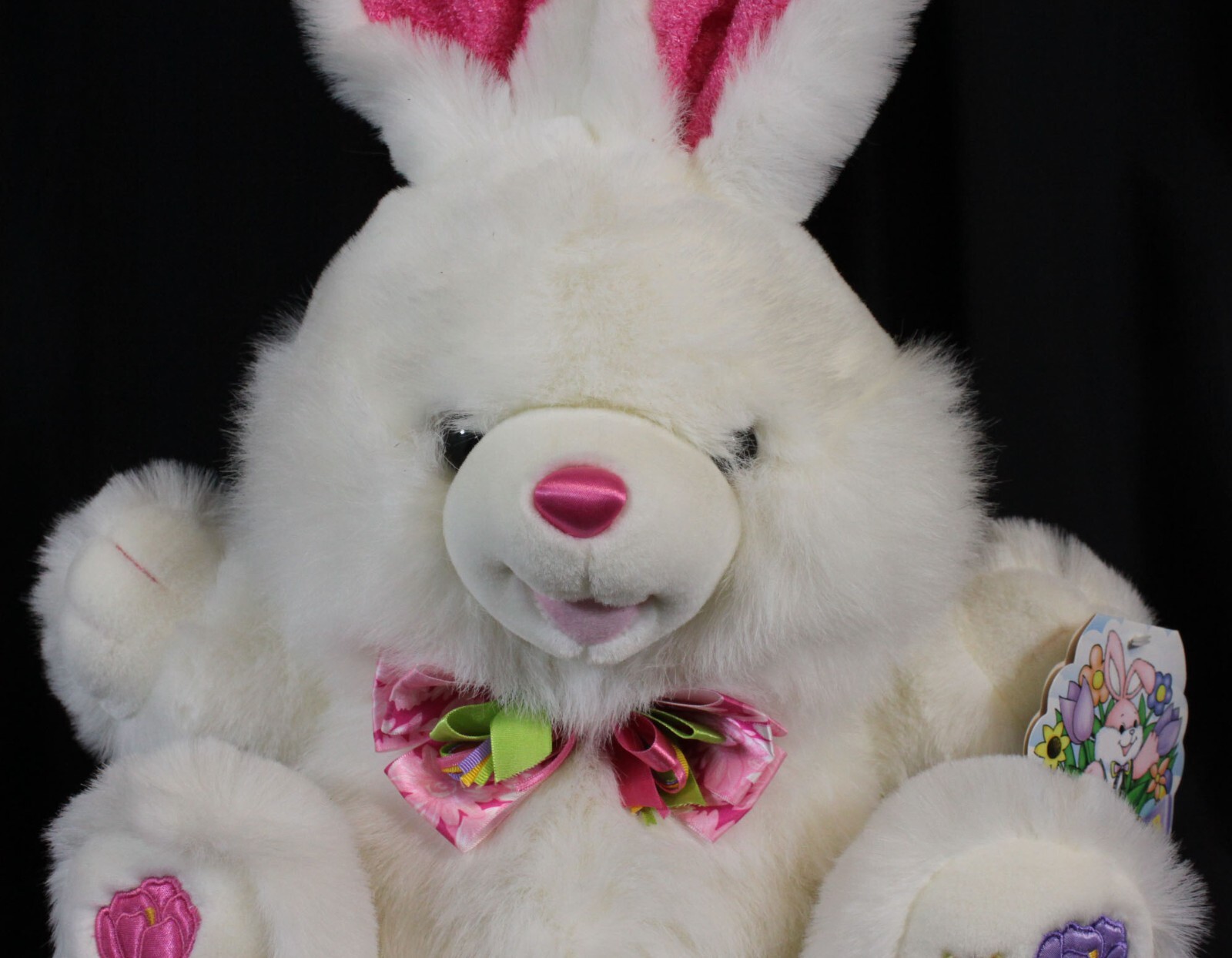 Vtg Hoppy Hopster Dan Dee Plush Rabbit Bunny Easter 21" Sitting White ...