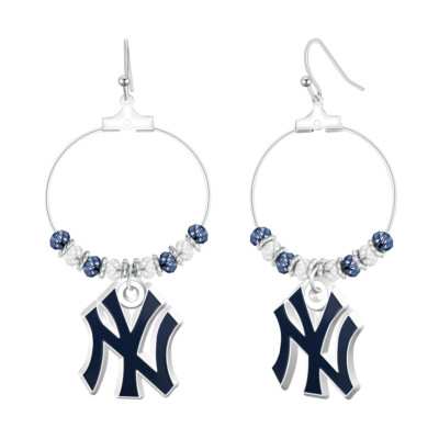 New York Yankees Beaded Hoop Earrings | eBay