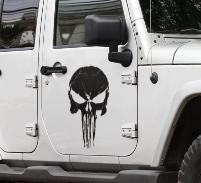 Vinyl Decal Ripped Skull - sticker for car window bumper truck hood | eBay