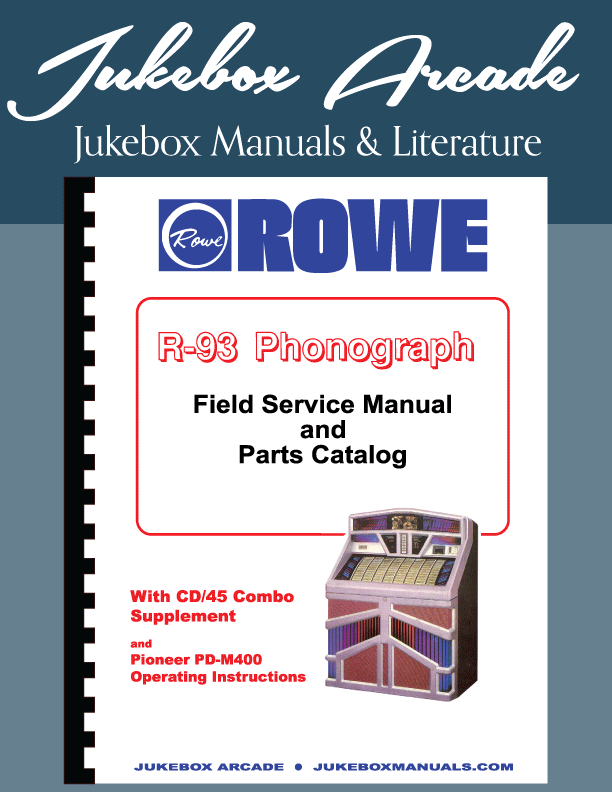 ROWE Model R-93 Service Manual, Parts, Troubleshooting, CD/45 Combo Supplement | eBay