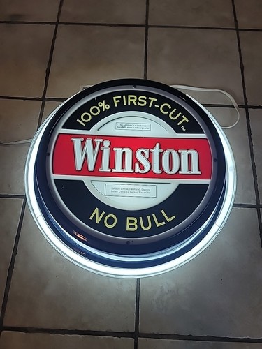 Vintage Winston No Bull Neon Sign Cigarette Tobacco Advertising Double ...