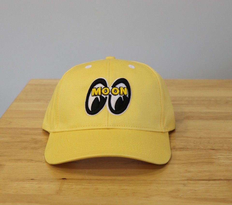 Men's Mooneyes Yellow Cotton Low Crown Hat Embroidered Moon Logo CMJD03 ...