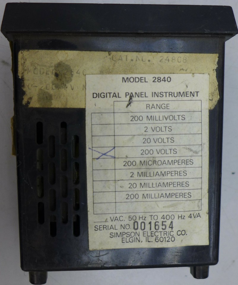 Simpson Model 2840 Digital Panel Instrument 200V | eBay