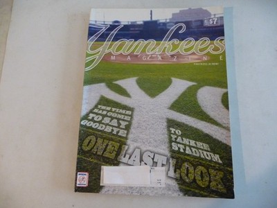 NEW YORK YANKEES MAGAZINE SEPTEMBER 2008 SAY GOODBYE TO YANKEE STADIUM ...